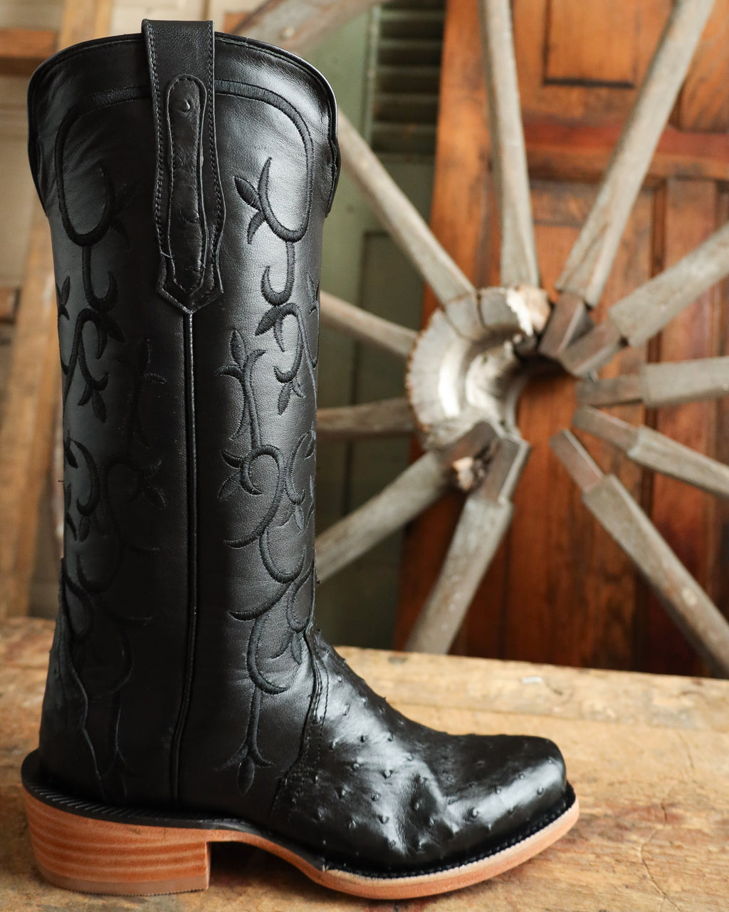 R. Watson Women's Ostrich Full Quill Ostrich Narrow Square 14" Boot ...