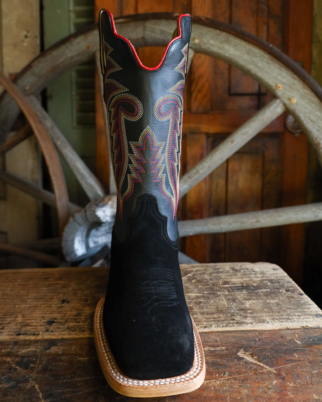 R. Watson Men's Black Roughout Square Toe 13" Boot – Maverick Fine ...