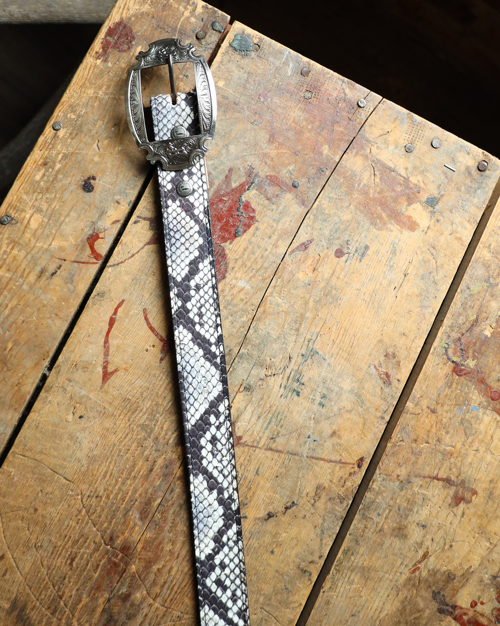 Double J Saddlery Cobra Snake Print Leather Belt – Maverick Fine ...