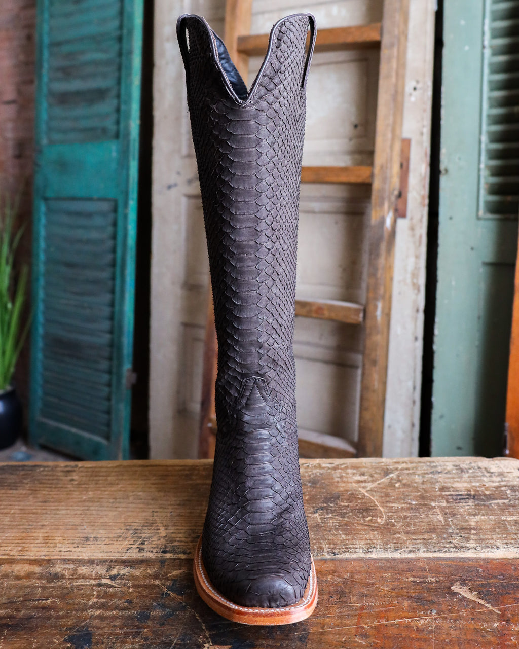 R. WATSON WOMEN'S NUBUCK PYTHON 17" BOOT – Maverick Fine Western Wear