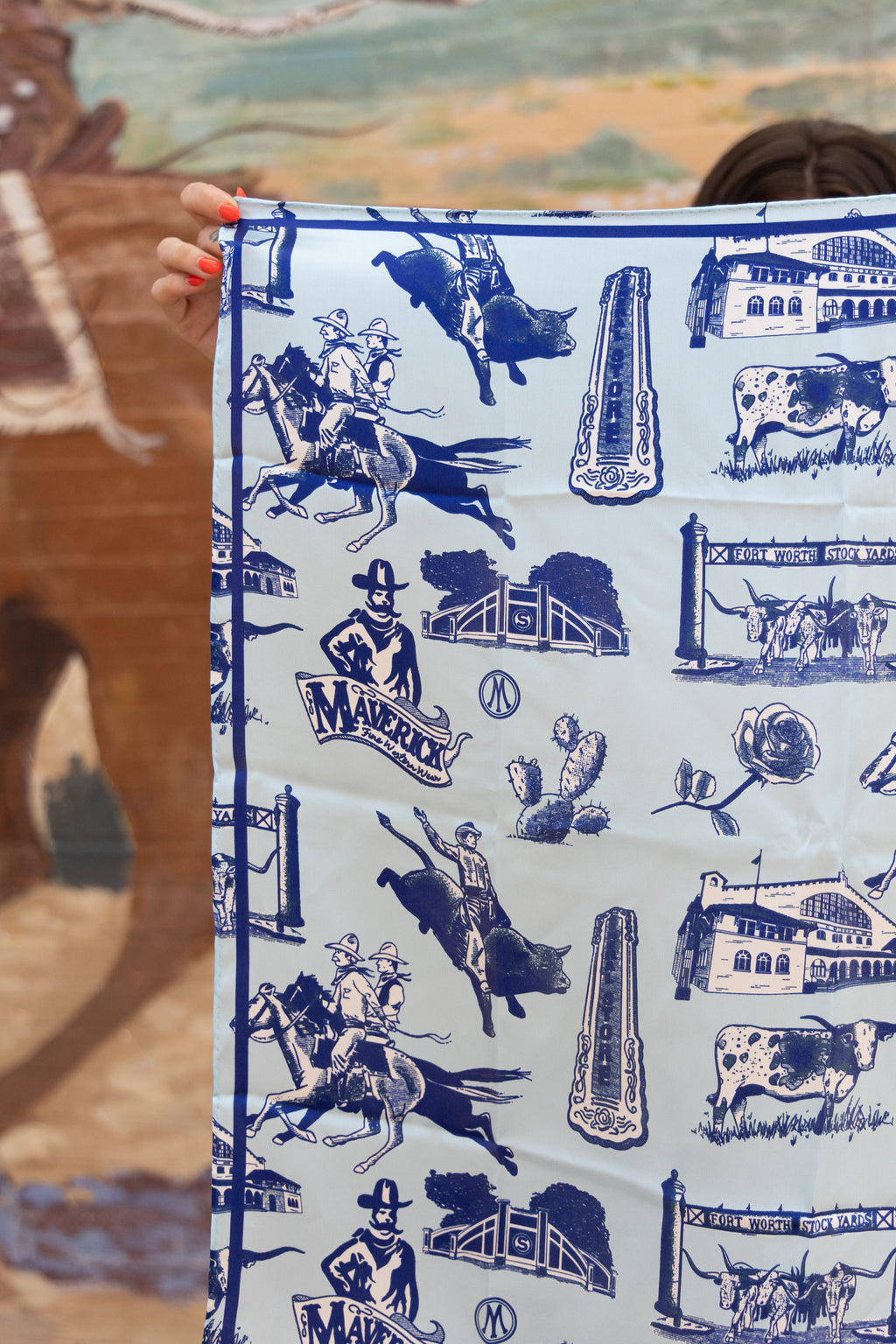 Maverick Exclusive Toile Light Blue and Dark Blue Scarf – Maverick Fine ...