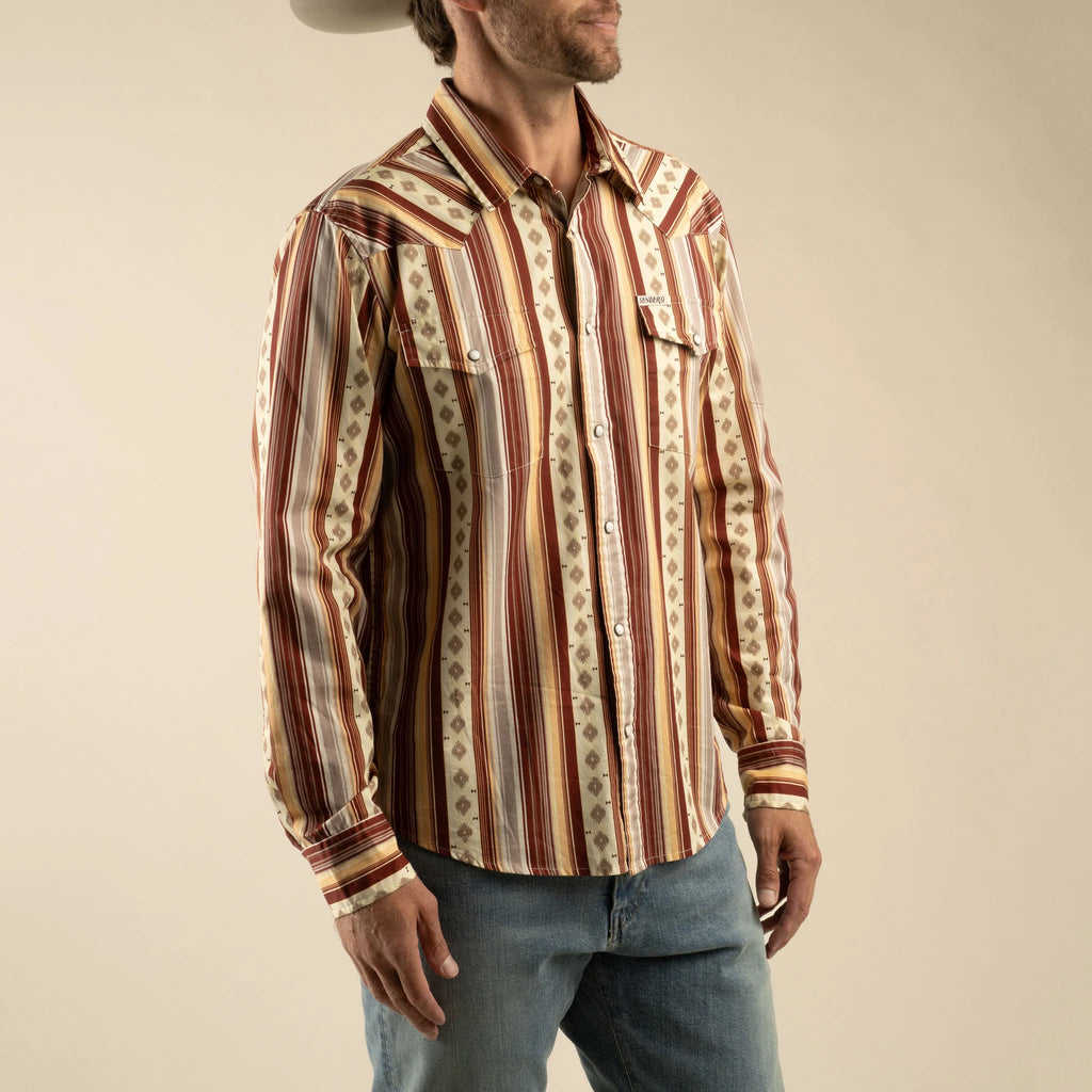 Sendero The Wyatt Pearl Snap Long Sleeve Serape Shirt – Maverick Fine ...